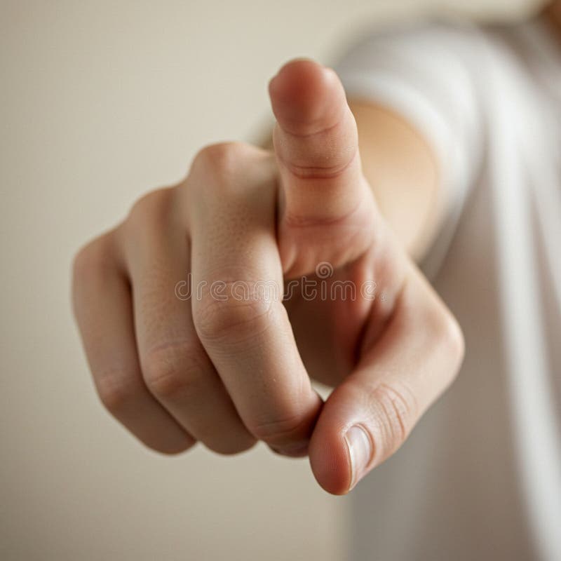 A Hand is Pointing Directly Towards the Camera. the Focus is on the ...