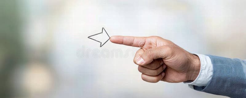 A Hand Pointing with a Finger Gesture Indicating Direction or Action ...