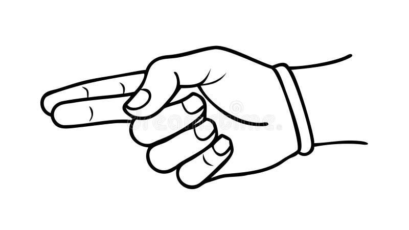 Hand Pointing Finger Icon Minimal Line Art Drawing, Vector Design ...