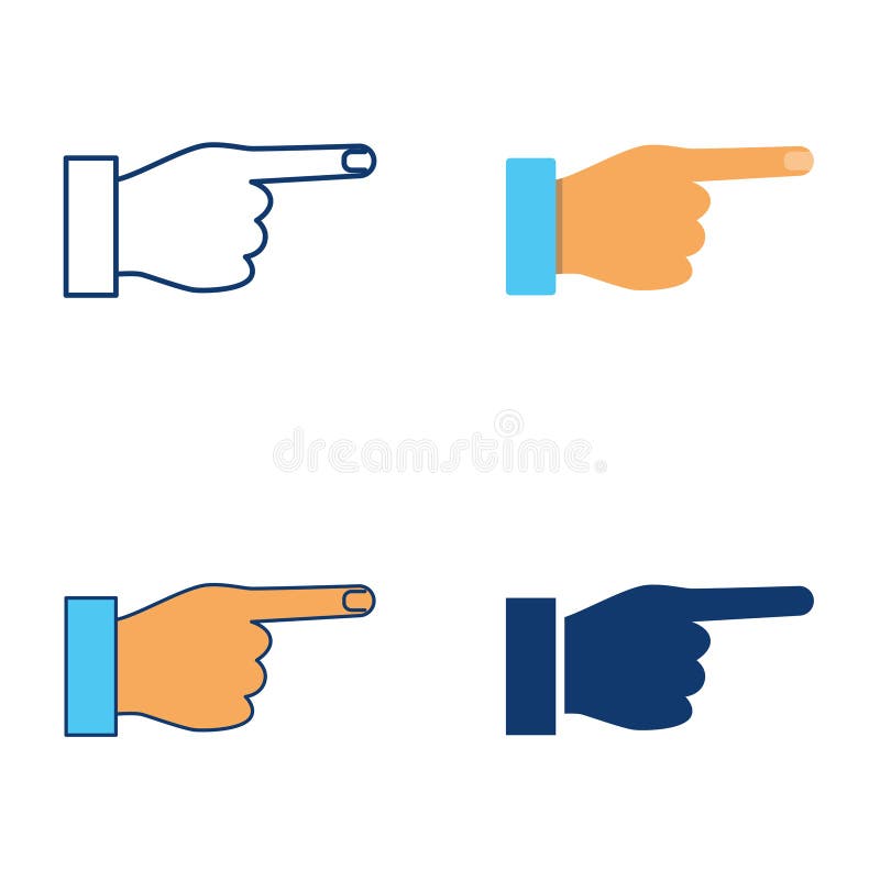 Hand with Pointing Finger Icon Set Stock Illustration - Illustration of ... Hand with Pointing Finger Icon Set Stock Illustration - Illustration of ...