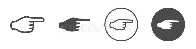 Hand with Pointing Finger Icon Vector Logo Outline Stock Vector ...
