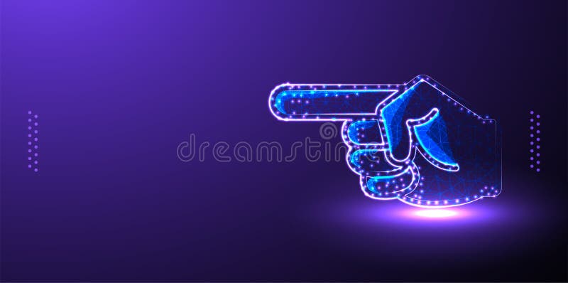 Hand Pointing, Finger Print, Finger Touch Low Poly Wireframe Vector ...