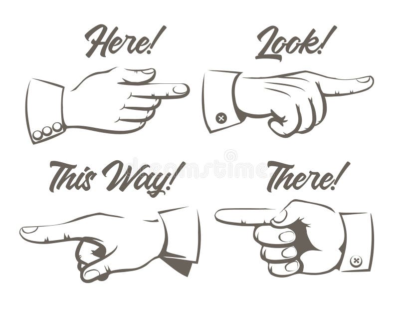 Hand with Pointing Finger Sketch Stock Illustration - Illustration of ...