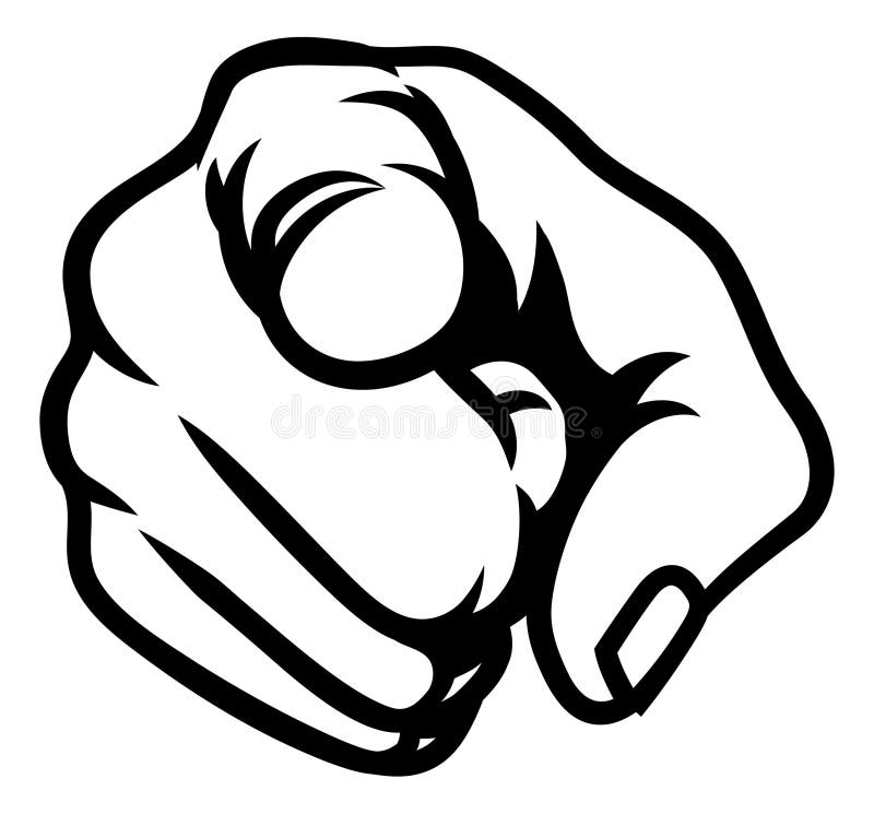Hand pointing at viewer stock vector. Illustration of drawn - 27177689