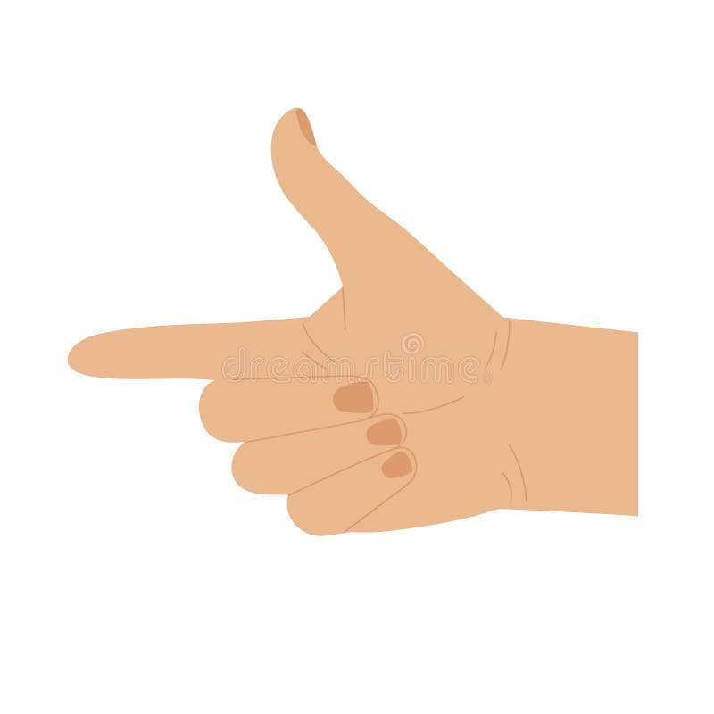 Hand Pointing, Flat Style, Catroon. Direction Gesture with Index Finger ...