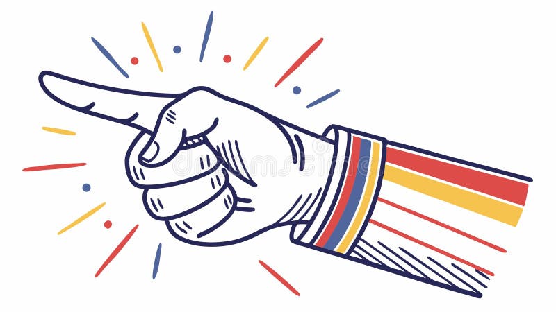 Hand Pointing Forward with Energy, Direction and Focus Vector, Vector ...