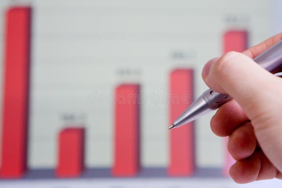 Hand pointing graph charts stock image. Image of exchange - 7596383