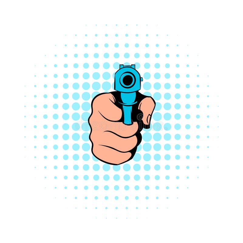 Hand Pointing with the Gun Icon, Comics Style Stock Illustration ... Hand Pointing with the Gun Icon, Comics Style Stock Illustration ...