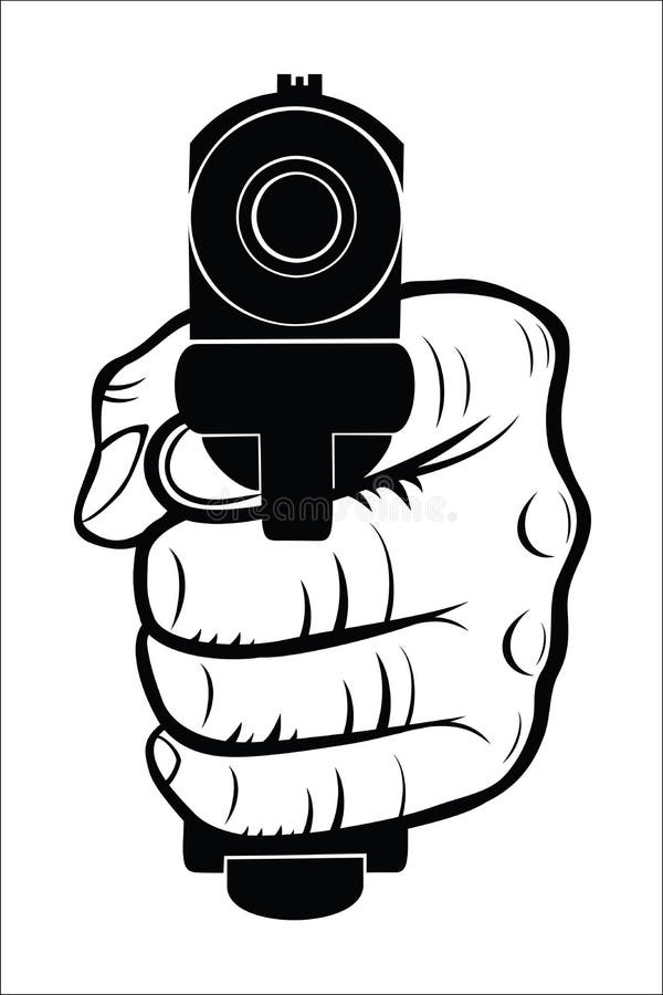Hand Pointing with the Gun at You Stock Vector - Illustration of ...