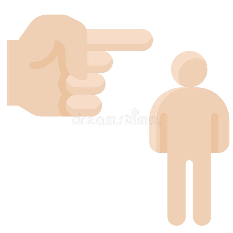 Hand Pointing at Human Icon, Protest Related Vector Stock Vector ...