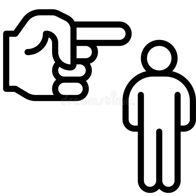 Hand Pointing at Human Icon, Protest Related Vector Stock Vector ...