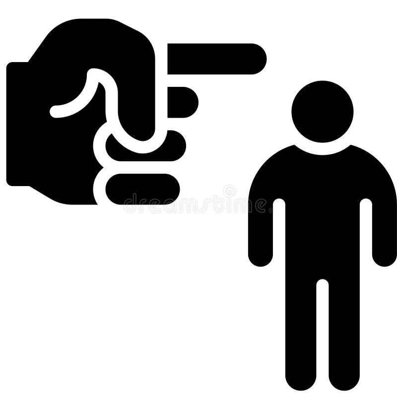 Hand Pointing at Human Icon, Protest Related Vector Stock Vector ...