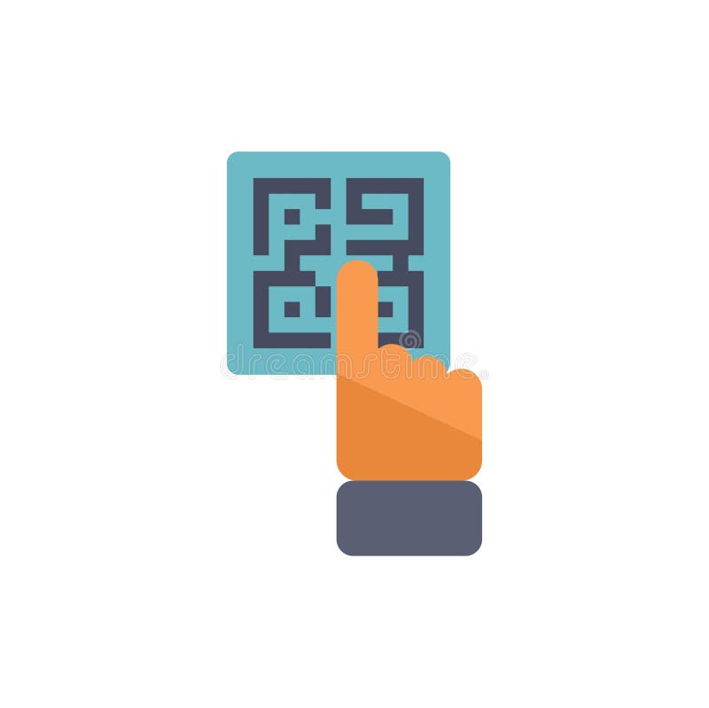Hand Pointing with Index Finger To Scan Qr Code Stock Illustration ...