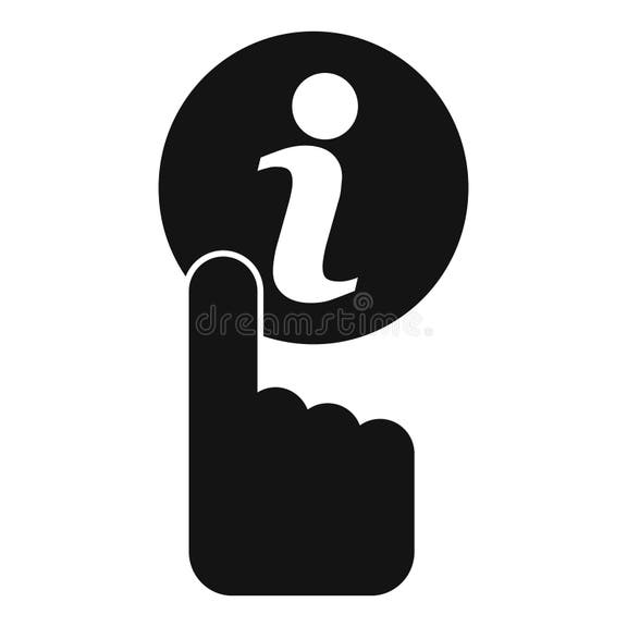 Hand Pointing Information Icon Getting Information Online Stock ...