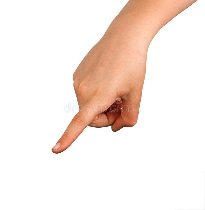 Hand pointing left stock image. Image of isolated, white - 16856925