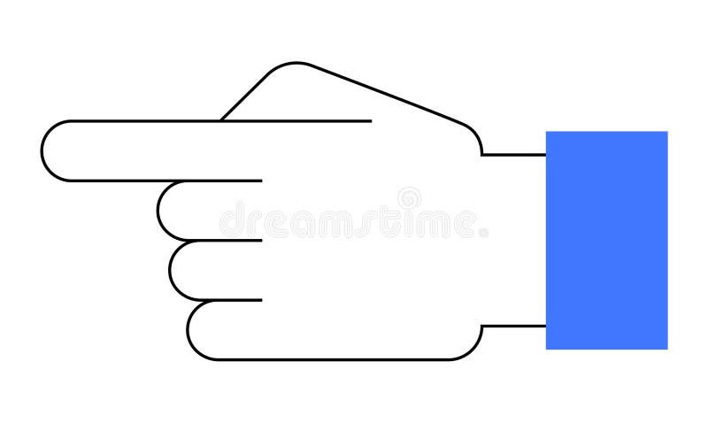 Hand Pointing Left in Minimalist Style for Direction or Navigation ...