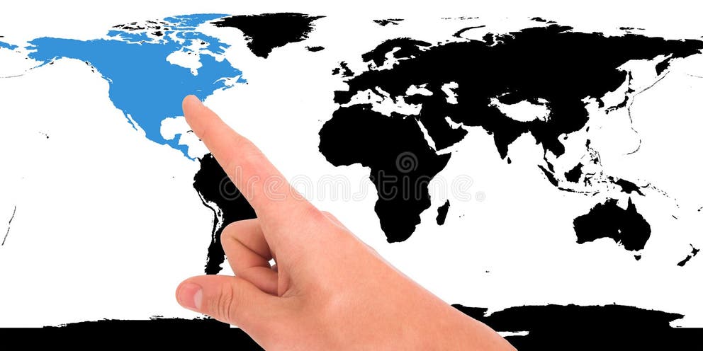 Hand pointing on map stock photo. Image of geography, plan - 5553386