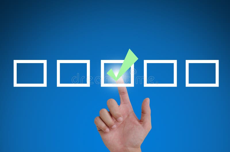 Hand Pointing a Mark the Check Boxes Stock Image - Image of list ...