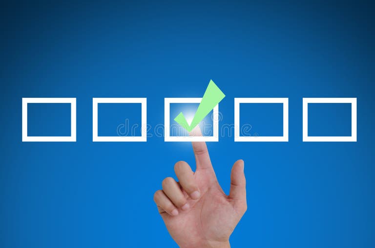 Hand Pointing a Mark the Check Boxes Stock Image - Image of list ...