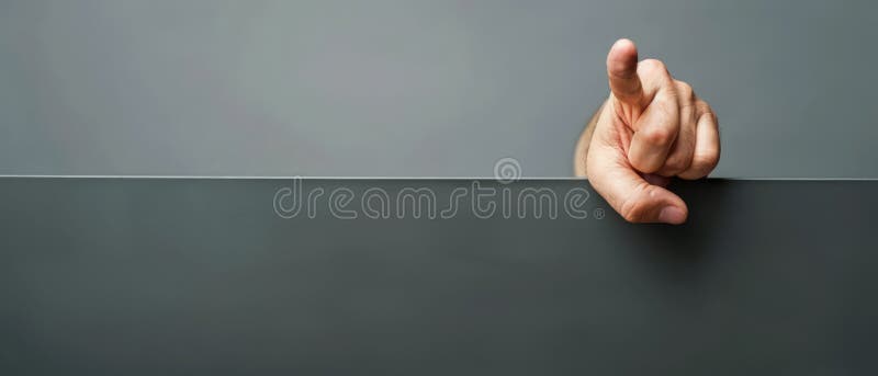 Hand Pointing Over Grey Surface Stock Image - Image of communication ...