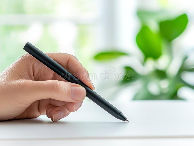 Hand Pointing a Pen at a Tablet Screen, Emphasizing Modern Technology ...