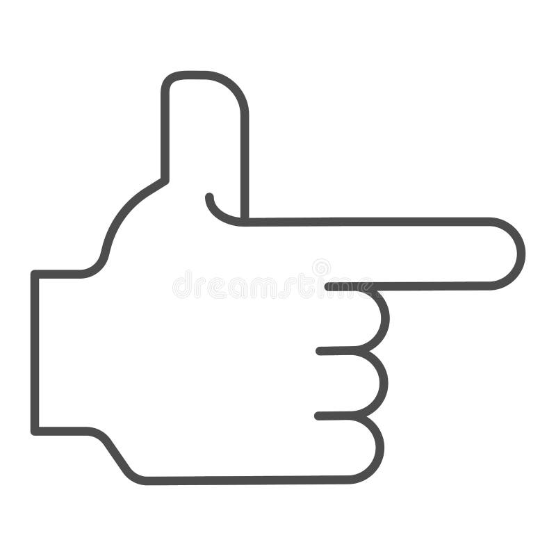 Man Pointing with Right Arm Thin Line Icon. Man Raise a Hand Pointing ...