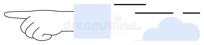 Hand Pointing Rightward with Cloud and Speed Lines for Navigational or ...
