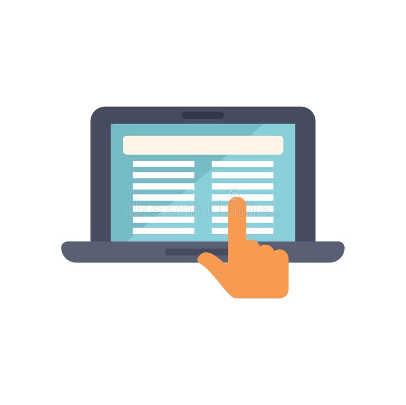 Hand Pointing Selecting Choosing Option on Laptop Computer Screen Stock ...