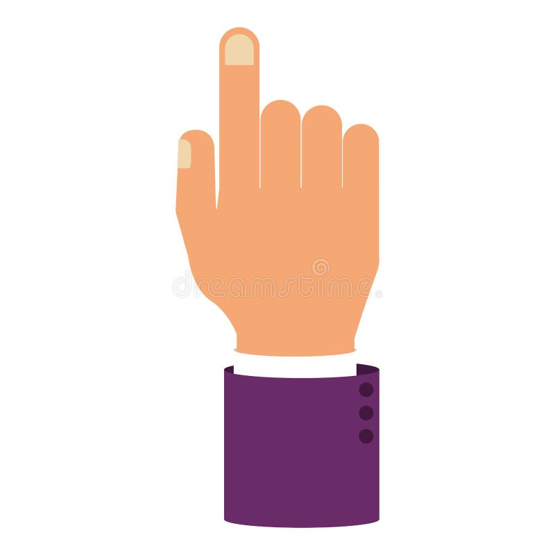 Hand Pointing with Sleeve Purple Color Stock Illustration ...