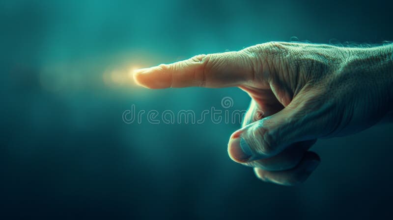 A Hand Pointing at Something with a Glowing Light Coming from it, AI ...