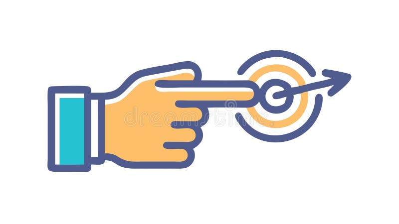 Hand Pointing at Target, Precision Aim Icon, Vector Design Generative ...