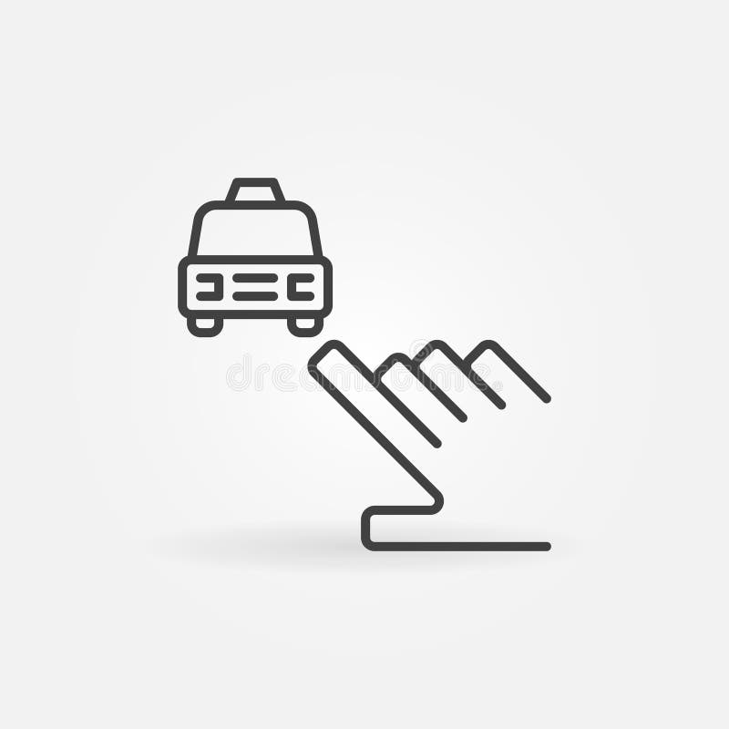 Hand Pointing on Taxi Car Vector Concept Linear Icon Stock Vector ...