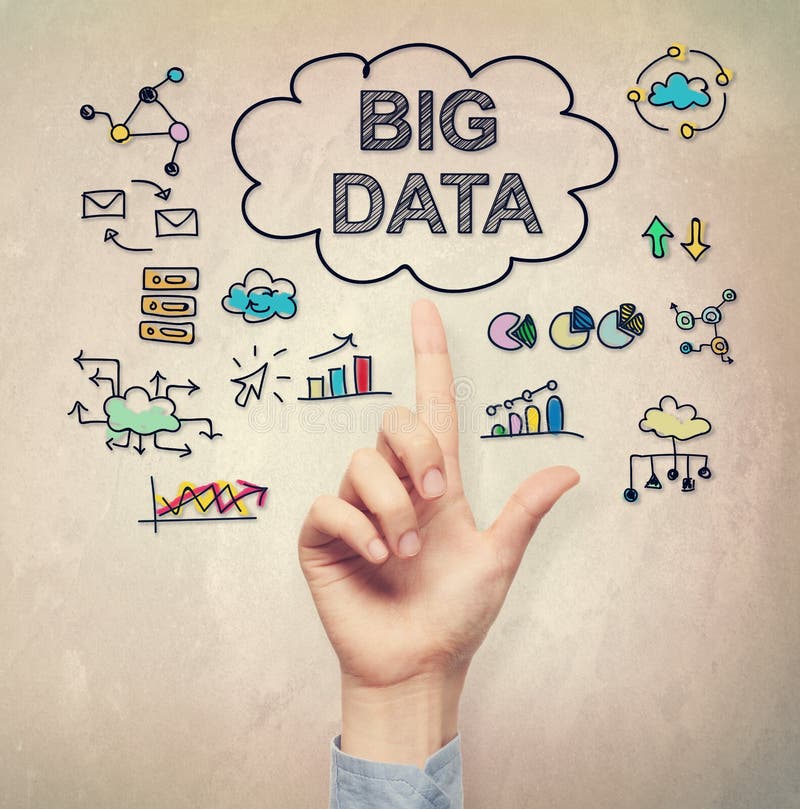 Hand Pointing To Big Data Concept Stock Photo - Image of analytics ...