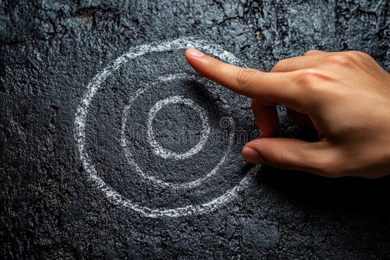 Hand Pointing To Center Target with One Arrow Going Up and One Arrow ...