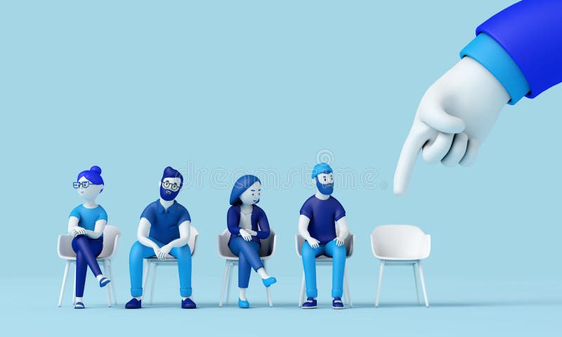 Hand Pointing To an Empty Chair. Job Vacancy Concept Stock Illustration ...