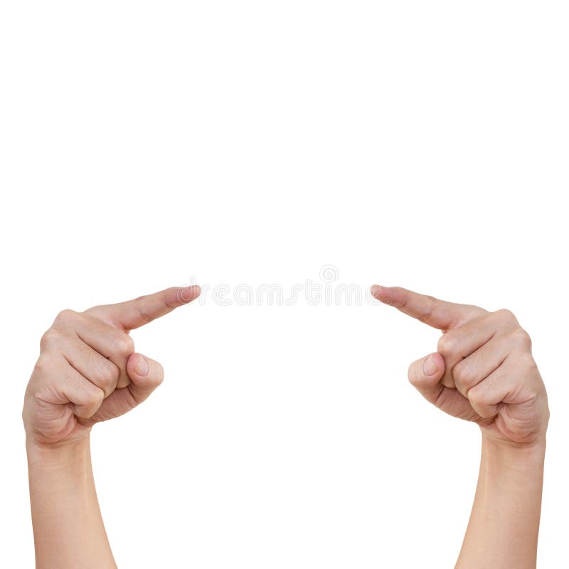 Hand Pointing Two Directions Isolated Stock Image - Image of ...