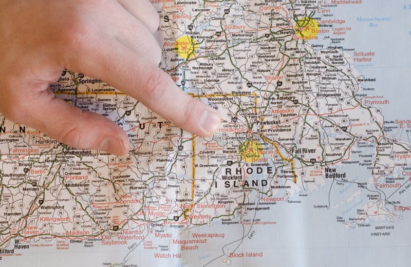 Hand Pointing To Map Finding Directions Stock Image - Image of explorer ...
