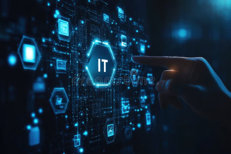 A Hand Pointing To the Word ITT on a Computer Screen Stock Photo ...