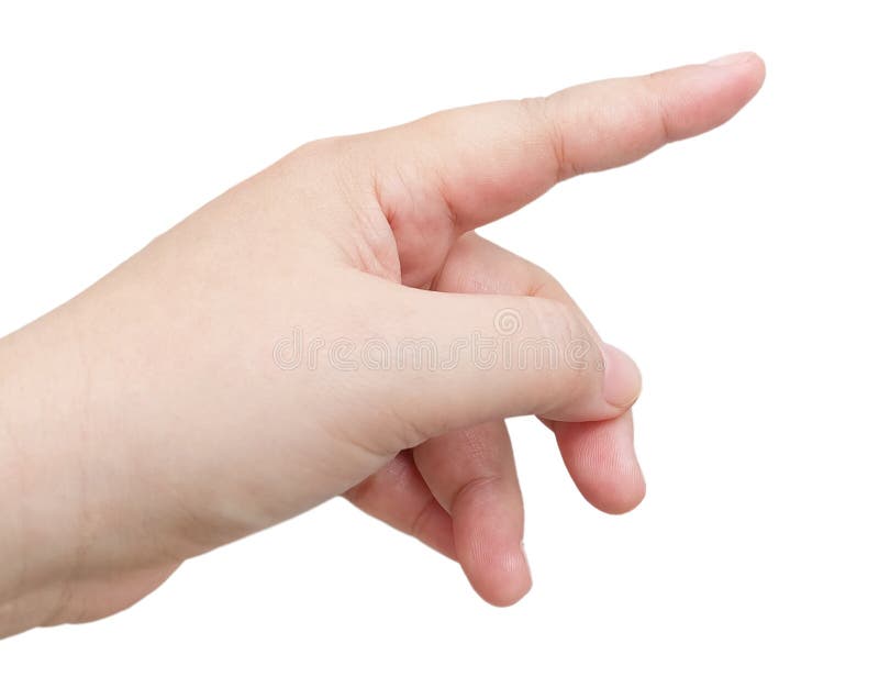 Hand Pointing or Touching Screen on White Stock Image - Image of ...