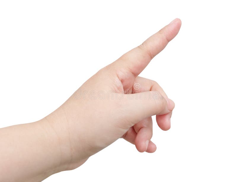 Hand Pointing or Touching Screen on White Stock Image - Image of ...