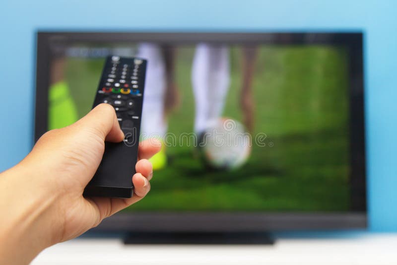 Hand Pointing Tv Remote Control Stock Photo - Image of digital ...