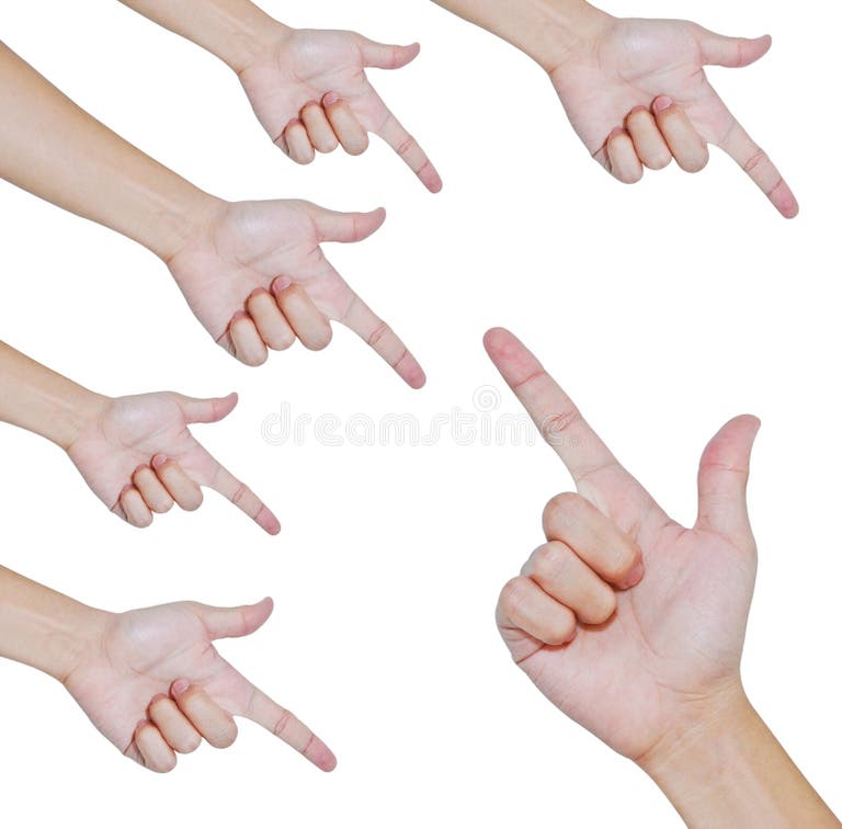 Hand Pointing Two Directions Isolated Stock Image - Image of ...