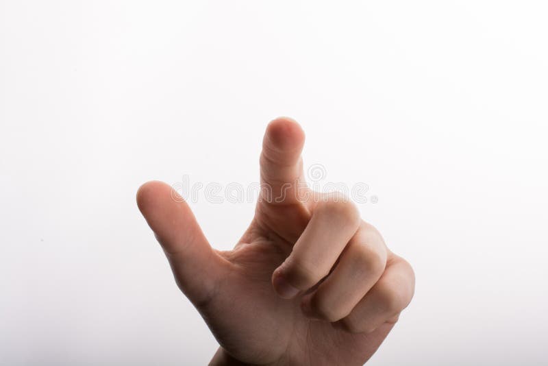 Hand Pointing on White Background Stock Image - Image of gesturing ...
