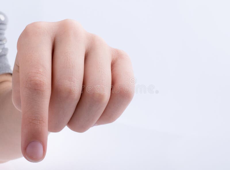 Hand Pointing on White Background Stock Photo - Image of person ...