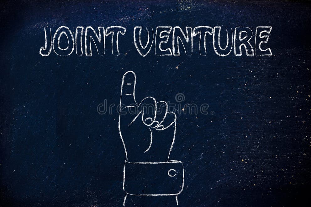Hand Pointing at the Writing Joint Venture Stock Photo - Image of ...