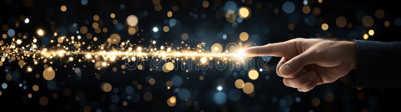 A Hand Points To a Bright Spark, Symbolizing Creativity, Innovation, or ...