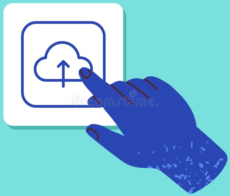 Hand Points To Open Browser Tabs, Program Icons. Computer Desktop ...