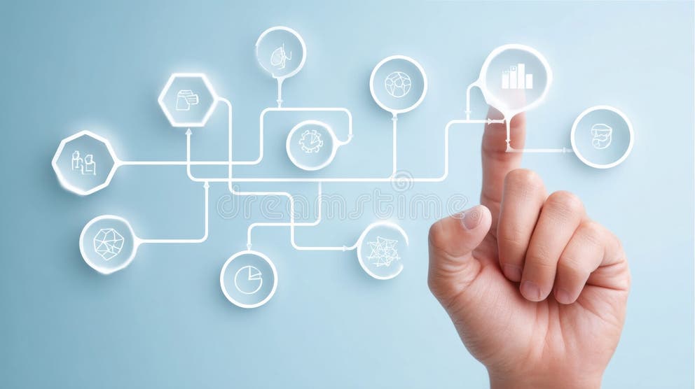 A Hand Points To an Interactive Interface, Exploring Digital Concepts ...