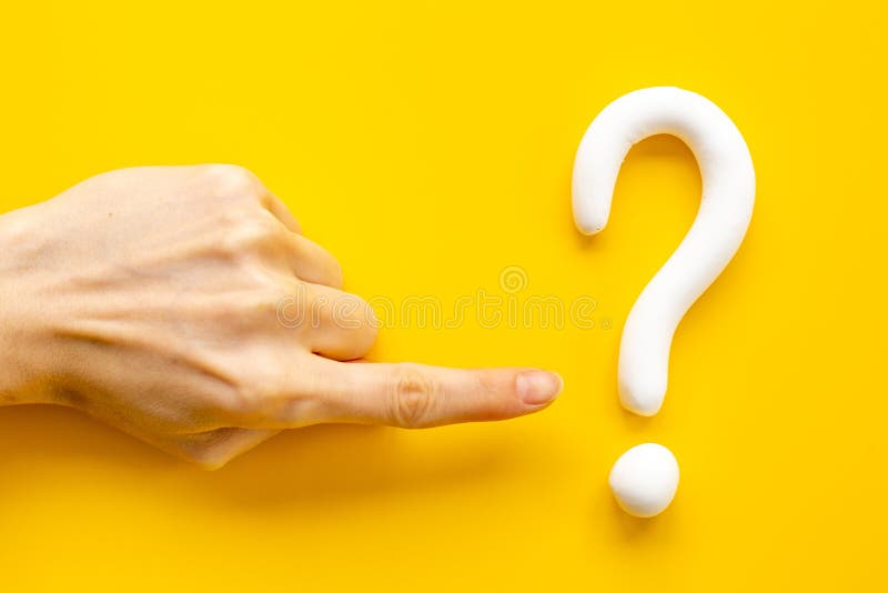 Hand Points To Question Mark Sign. Solving Problem or Search Solution ...