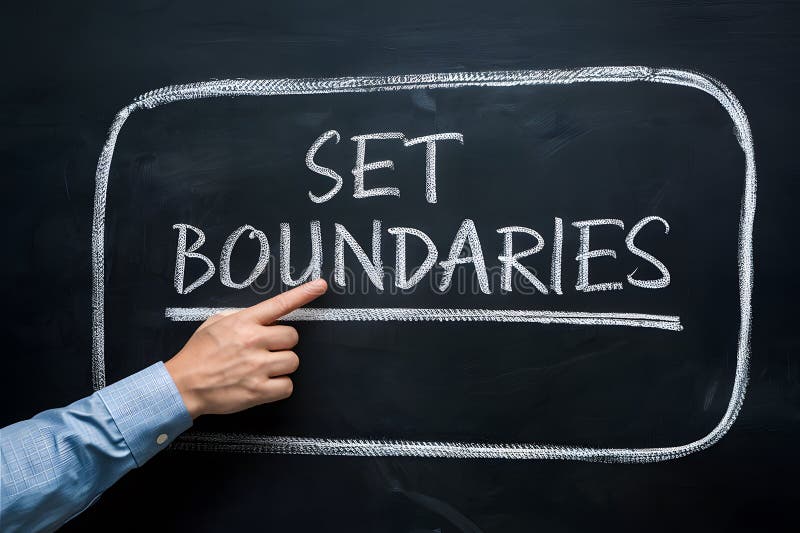 Blackboard with Set Boundaries Highlighted Concept of Setting Limits ...